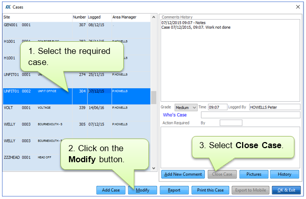 Managing Cases > Closing a Case