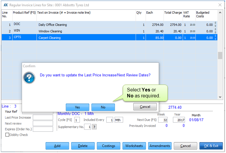 Invoicing > Amending Invoices